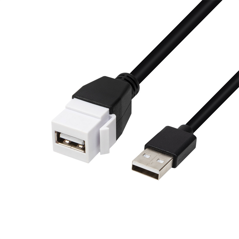 ODM USB 2.0 Male to Female keystone jacket cable